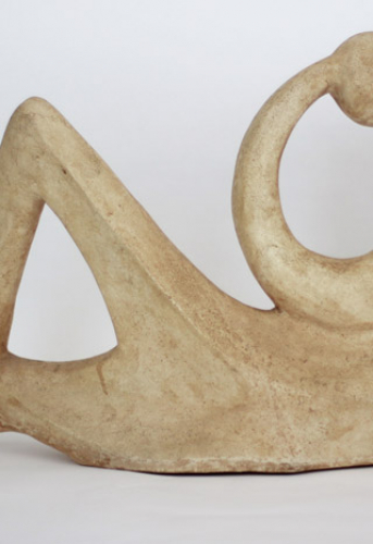 Large Abstract Reclining Woman Sculpture – Galleria62